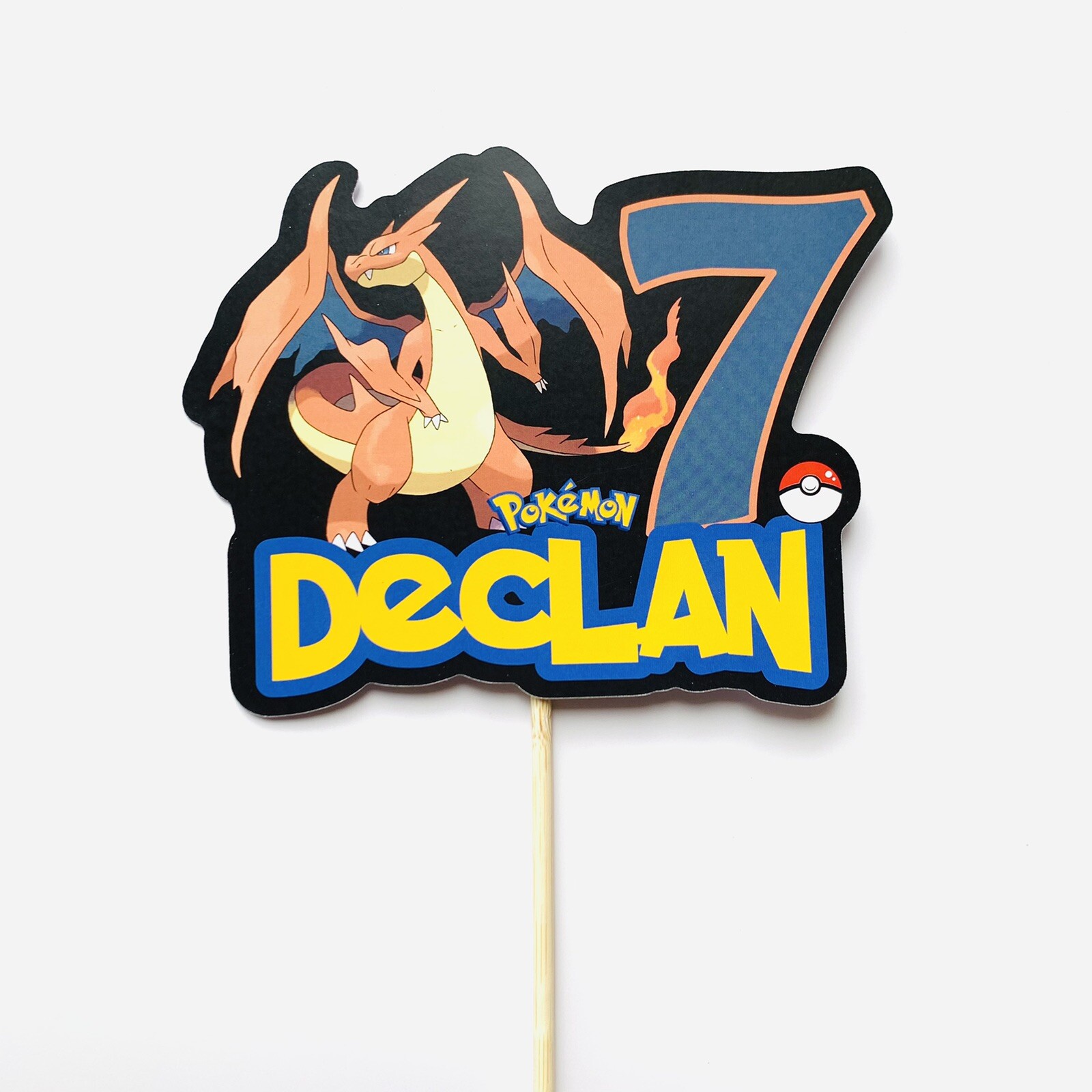 Pokemon Charizard Cake Topper. PERSONALISED Lolly Loot Bag Party ...