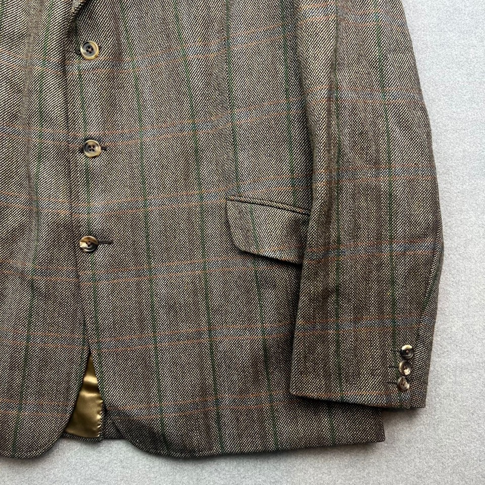 Reid & Taylor Tweed Jacket 44 Scabal Check Windowpane HACKING Blazer ...