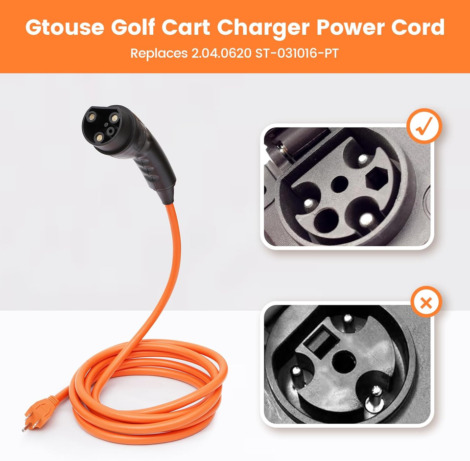 Golf Cart Charger Power Cord Replacement Fits for Evolution ICON EV ...