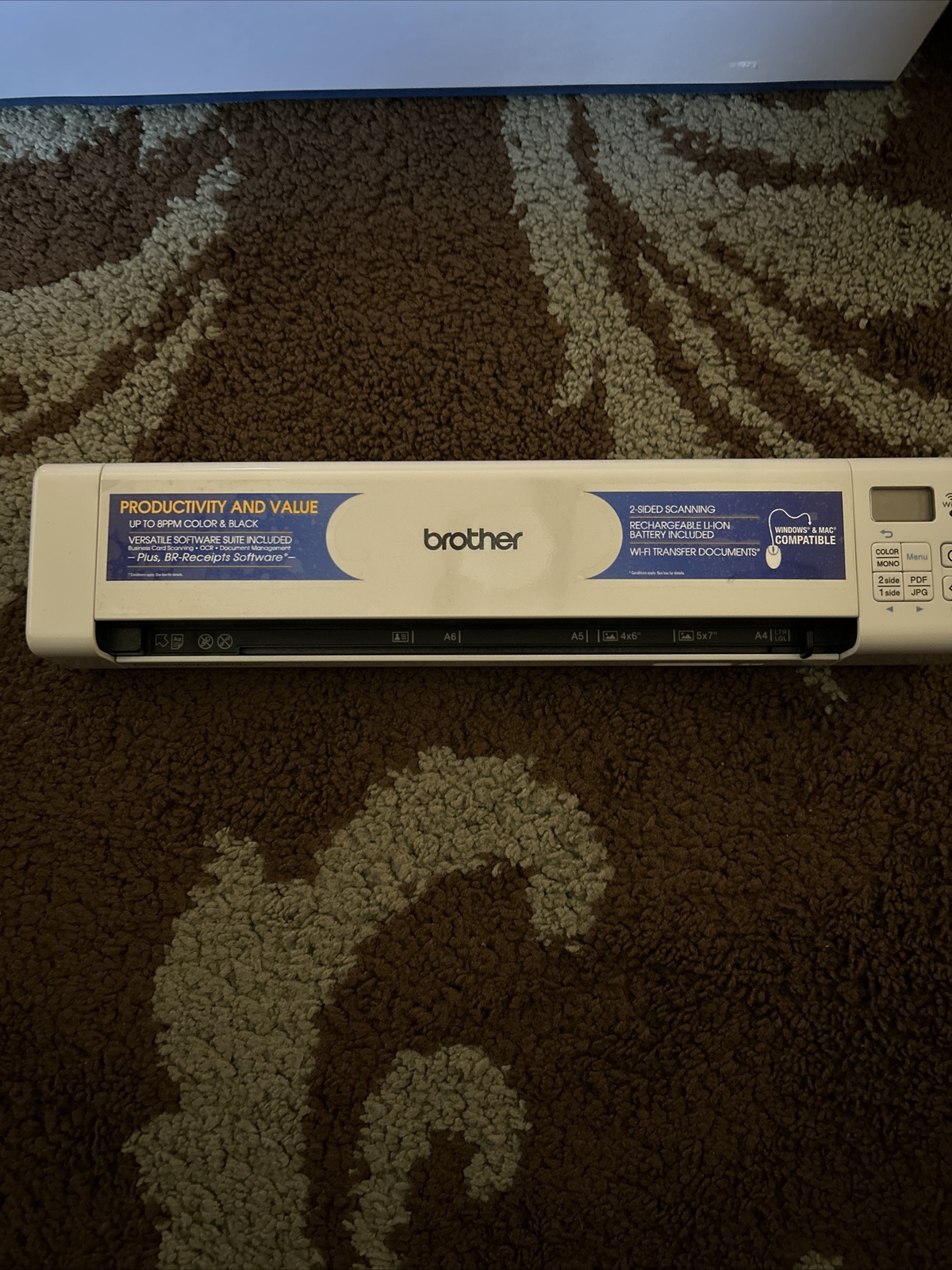 Brother DS-920DW Wireless Duplex Mobile Color Page Scanner - White ...