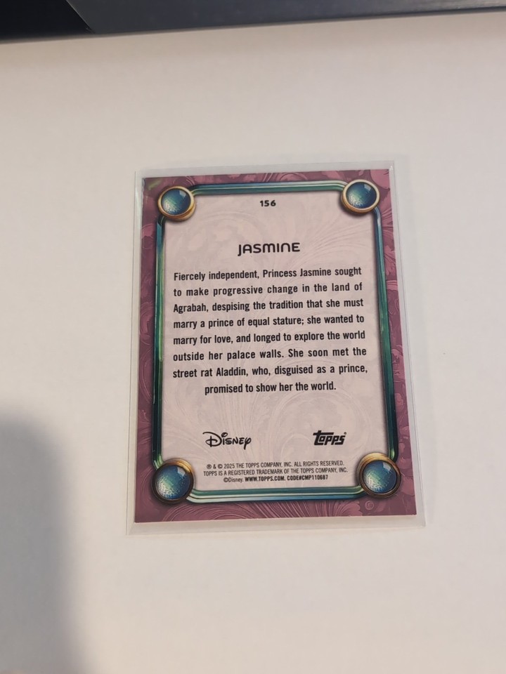 JASMINE 2025 TOPPS DISNEY WONDER CARTOON PRINCESS FOIL SP #156 | eBay