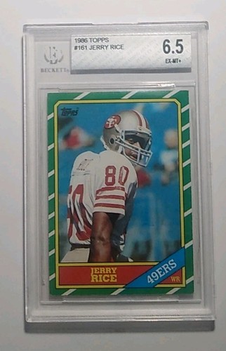 1986 86 Topps Jerry Rice 49ers RC Rookie # 161 D* On Copyright Line BGS ...