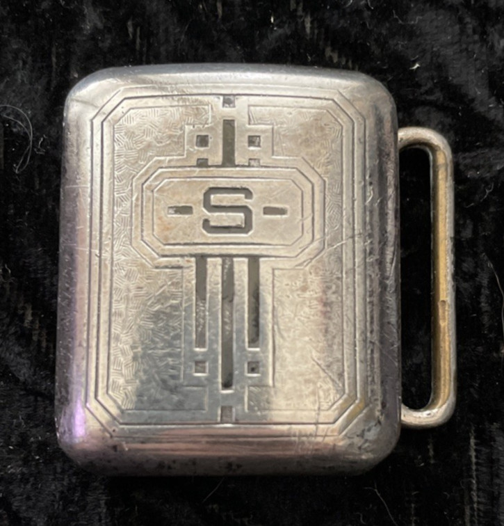 Antique Vintage HICKOK Silver plate ART DECO Belt Buc… - Gem