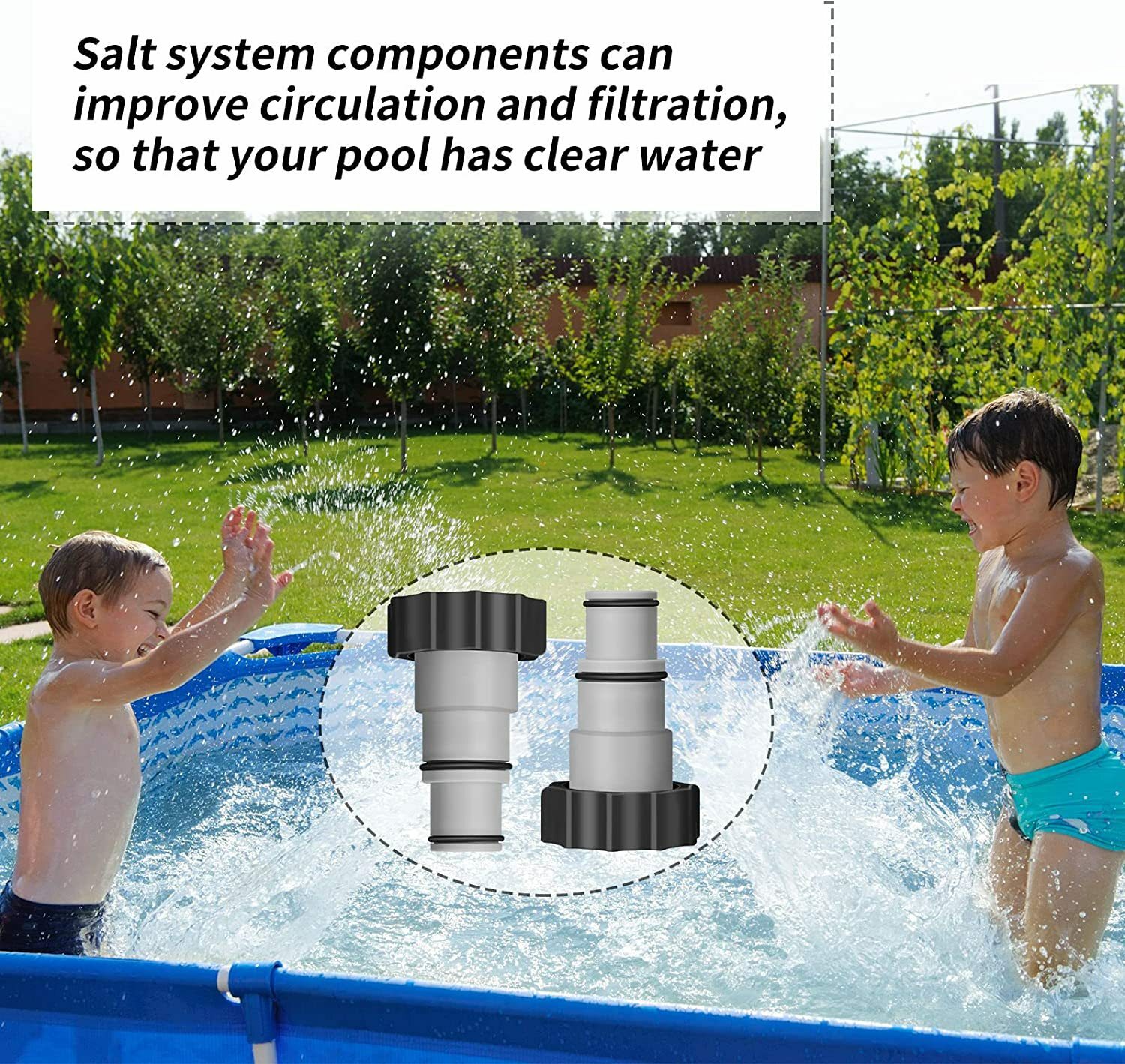 Intex 25077RP Hose Adapter A with Collar for Threaded Connection Pumps ...