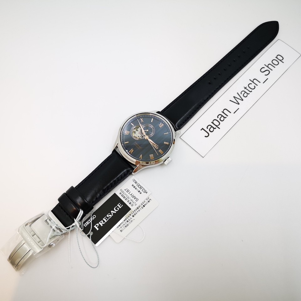 SEIKO PRESAGE Basic SARY187 Blue Automatic See-through Back Men Watch ...