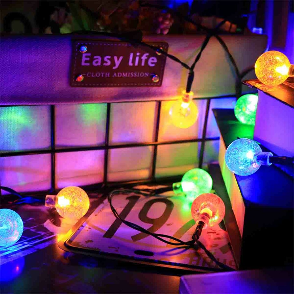 Solar 50 LED String Lights Patio Party Yard Garden Wedding Waterproof ...