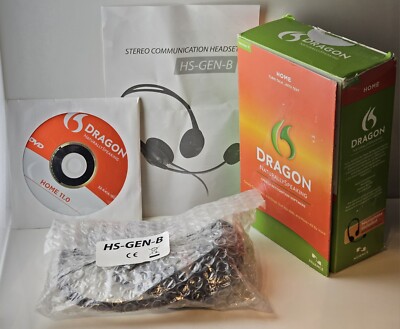 Dragon Naturally Speaking Speech Recognition Software W/ Headset ...