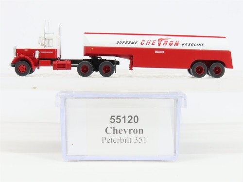 N Scale Trainworx 55120 Chevron Peterbilt 351 Semi Track w/ Tanker ...