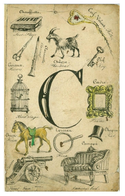 Alphabet Universel Anglais et Français (1830) Children's A B C French ...