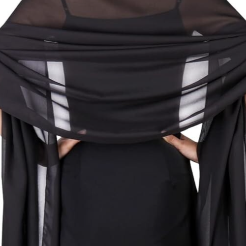 Vintage 1980s Georgette Chiffon Fabric Black Sheer 60"W 8 Yards Draped ...