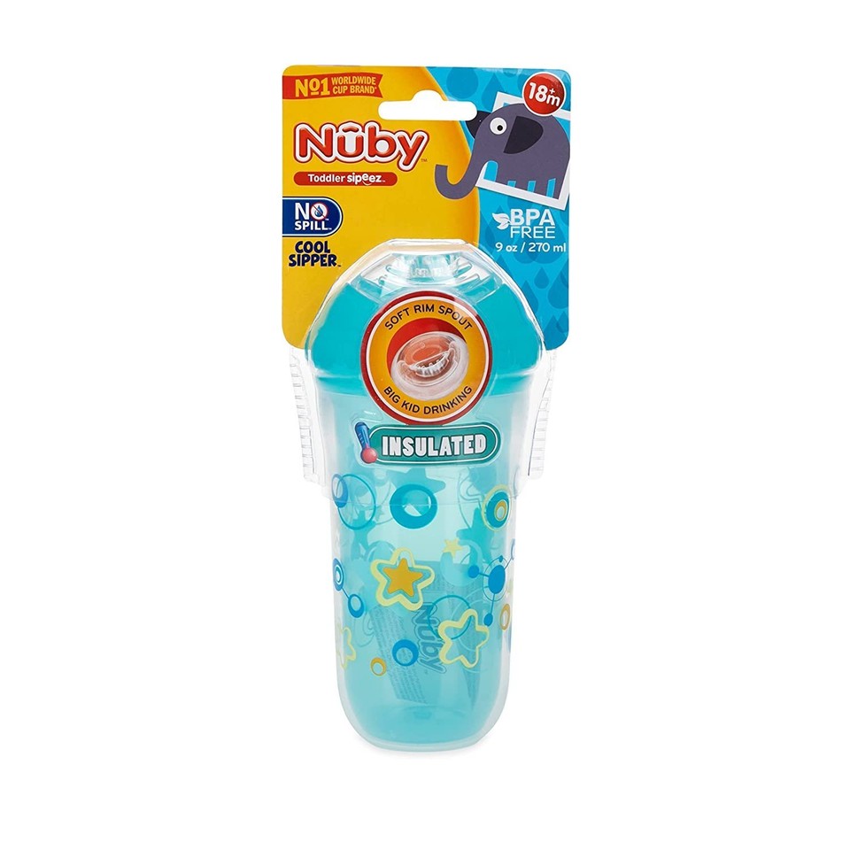 Nuby No-Spill Insulated Cool Sipper- Aqua, 1 Pack, 9oz/ 270 ml | eBay