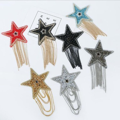 Coloured Sparkling Star Rhinestones Patches - Multicolor Clothing Paste ...