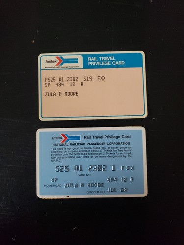 Vintage Lot AMTRAK Rail Travel Privilege Card Ntnl Railroad Passenger ...