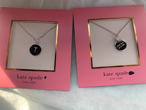 Kate Spade Alphabet Initial Letter Pendant Silver Necklace 17" + 3" | eBay