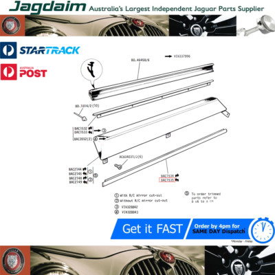 New Jaguar XJ Front Door Mould Retainer Left Hand BAC1535 | eBay