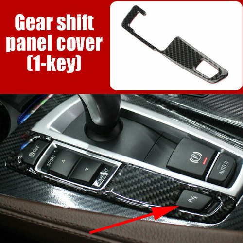 For BMW 5 Series F10 11-17 Real Carbon Fiber Gear Shift Panel Button ...