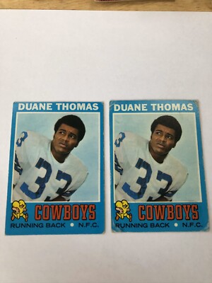 DUANE THOMAS RC 1971 TOPPS FOOTBALL DALLAS COWBOYS Lot Of (2) Cards | eBay