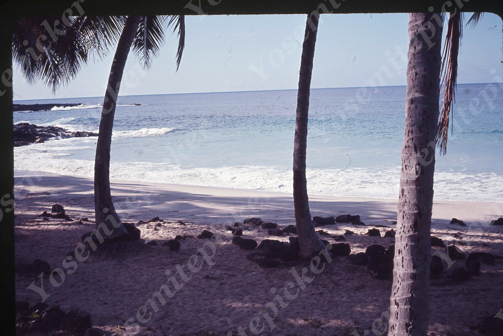 sl82 Original slide 1964 Hawaii Kona Beach Disappearing white sand ...