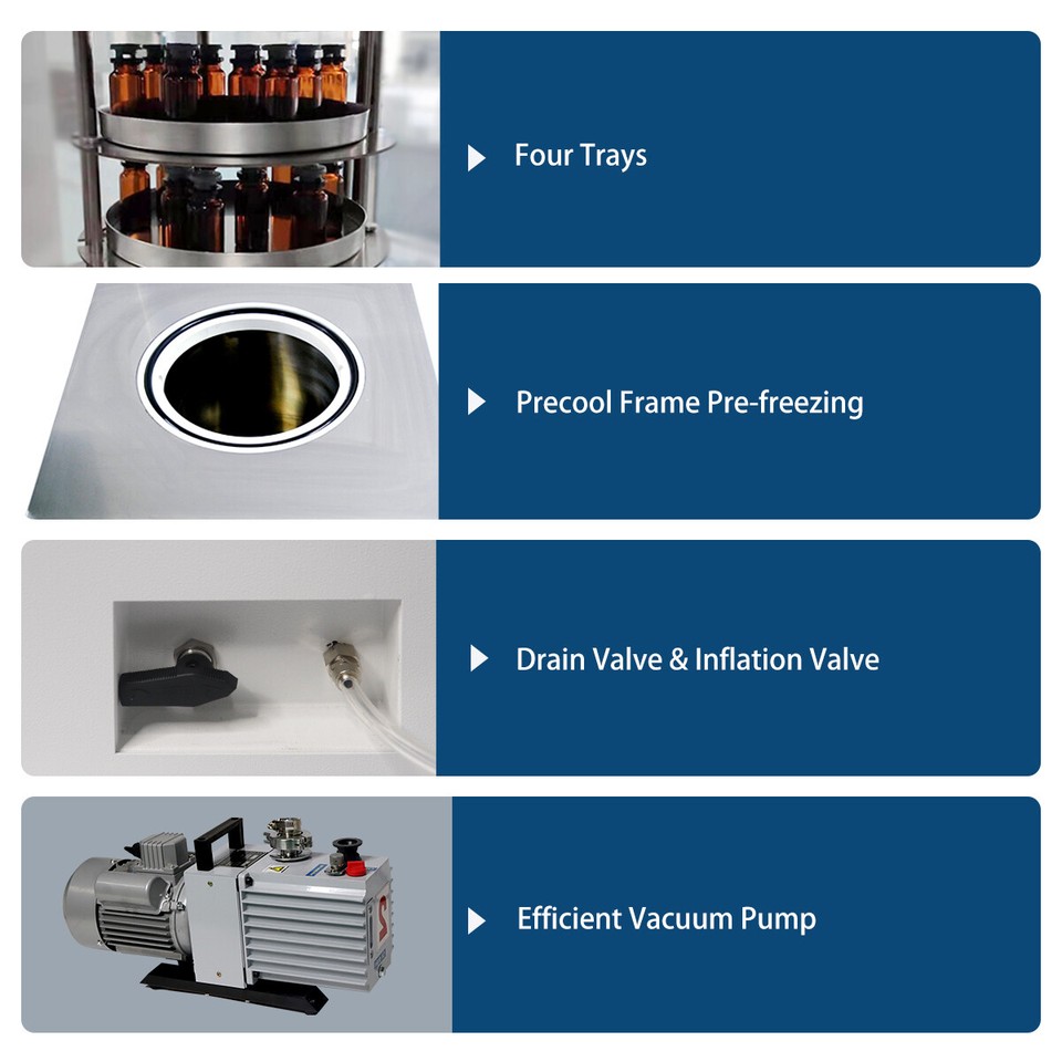 -60℃ Vacuum Freeze Dryer Lyophilizer Multi-Manifolds Freezing Drying ...