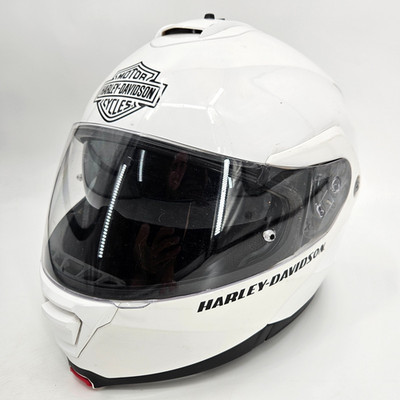 Harley Davidson HD-H24 Modular Motorcycle White Helmet With Visor ...