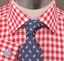 Large Red Gingham Check Formal Business Dress Shirt Blue Easy Iron ...