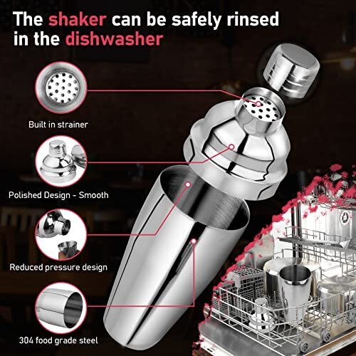 Cocktail Shaker 25oz Martini Shaker Bar Shaker Drink Shaker Bar Tools ...