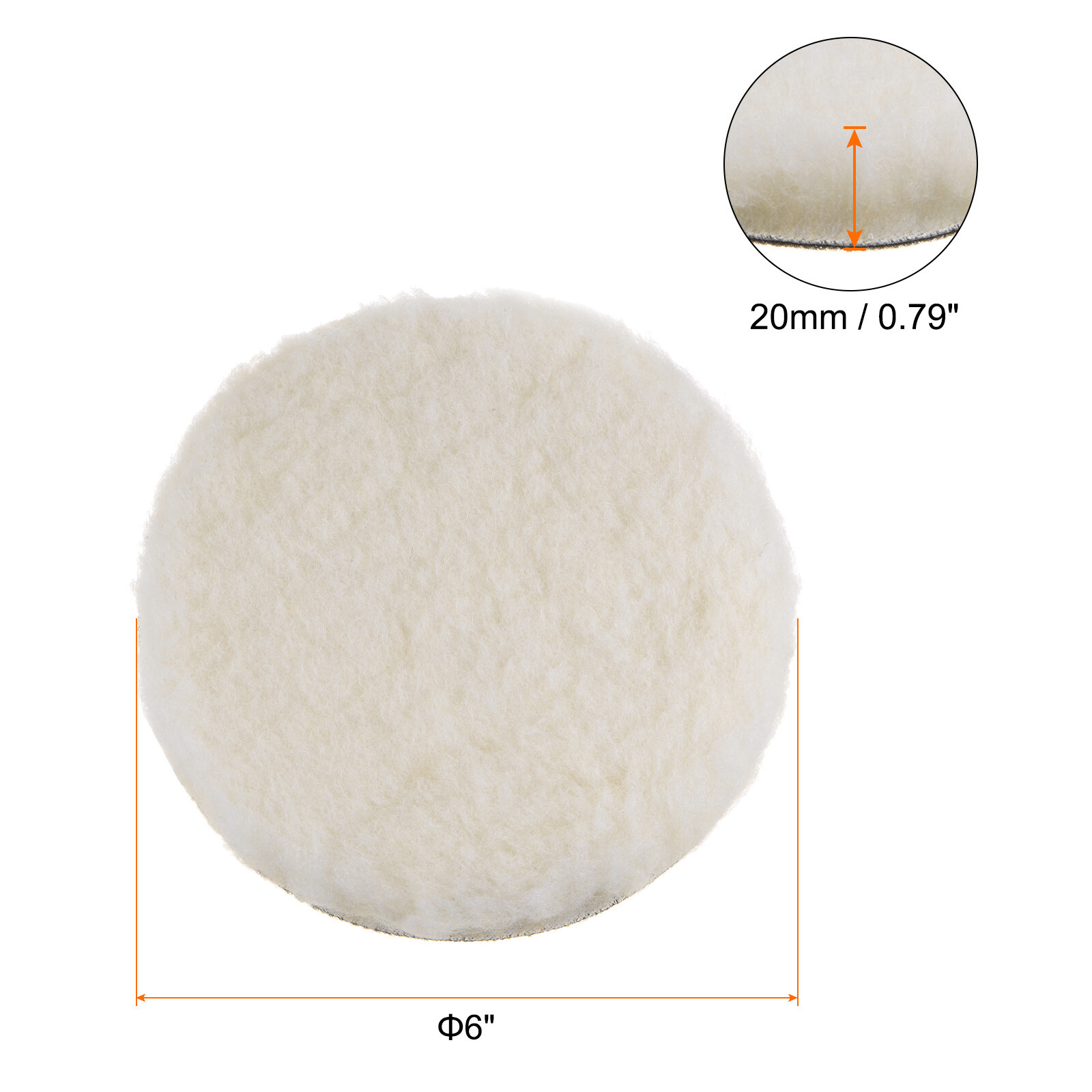 5pcs Wool Buffing Pads 6 inch Polishing Pad Polishing Buffing Pad Hook ...