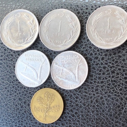 Lot of 6 3 Turkey1 Lira Turkiye Cumhuriyeti Nickel Turkish Coin Lot 3 ...