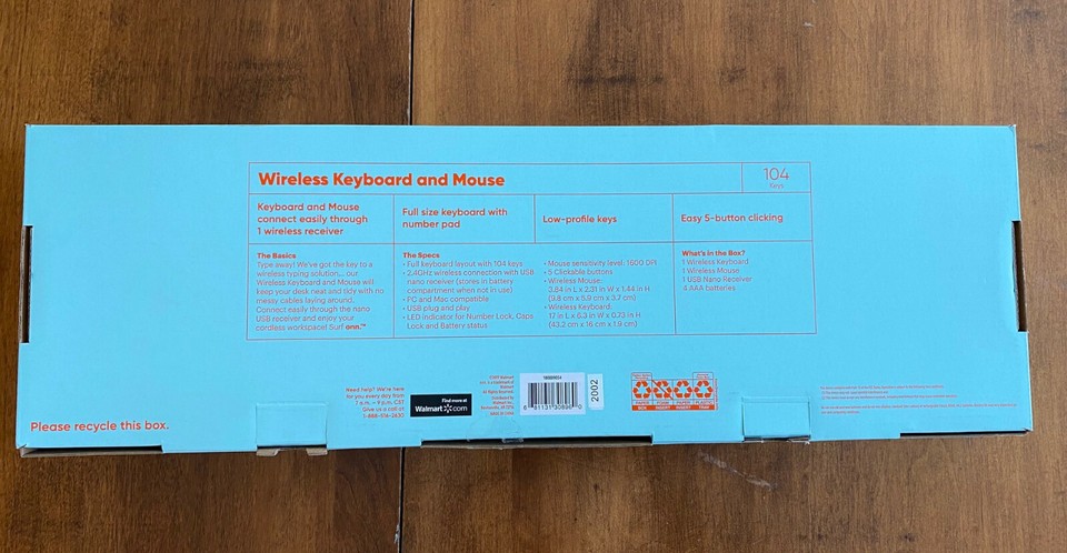 New SURF ONN WIRELESS KEYBOARD AND MOUSE 104 Keys PC and MAC | eBay