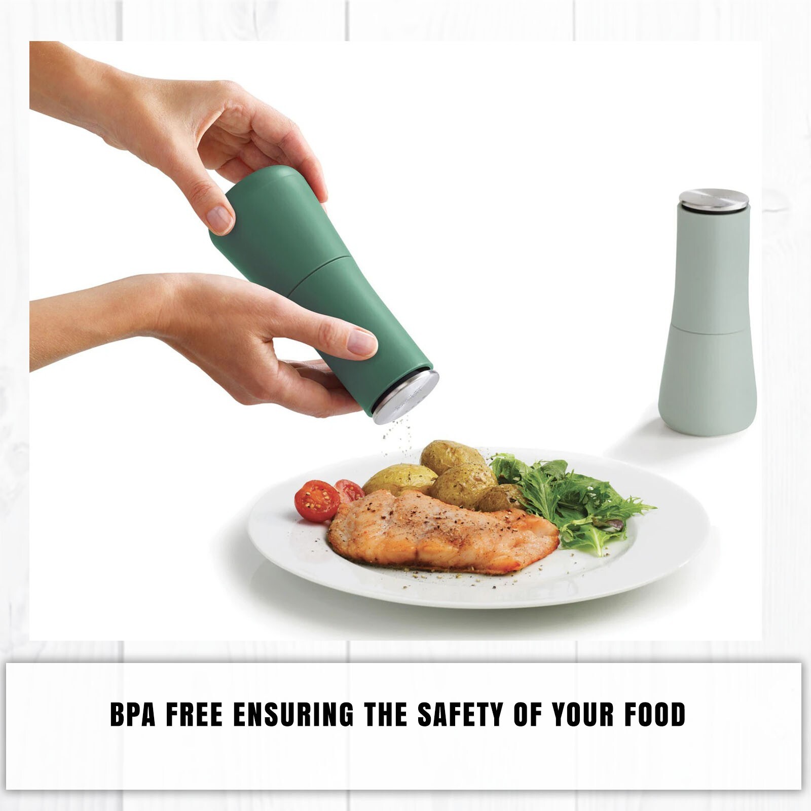 JOSEPH JOSEPH Salt & Pepper Mills Grinder Inverted Milltop Spice ...