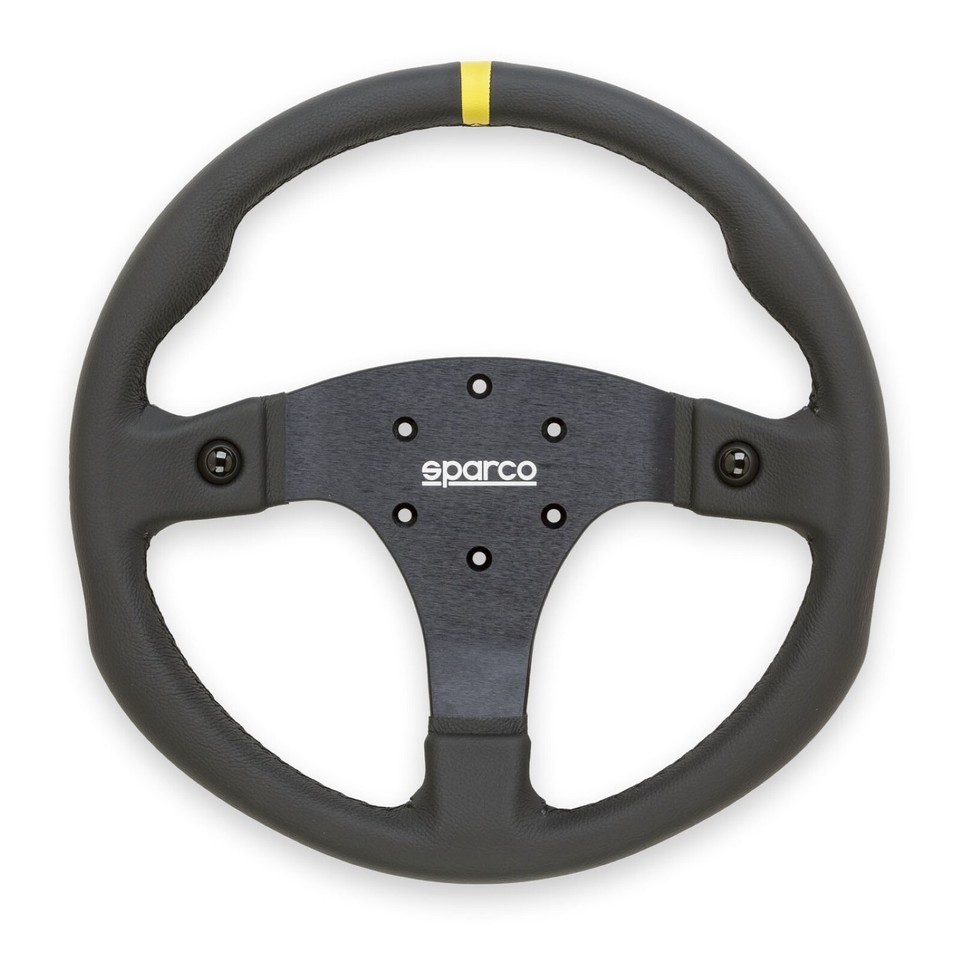 Sparco R 330B Leather Steering Wheel w/Buttons 330mm Diameter/39mm Dish ...