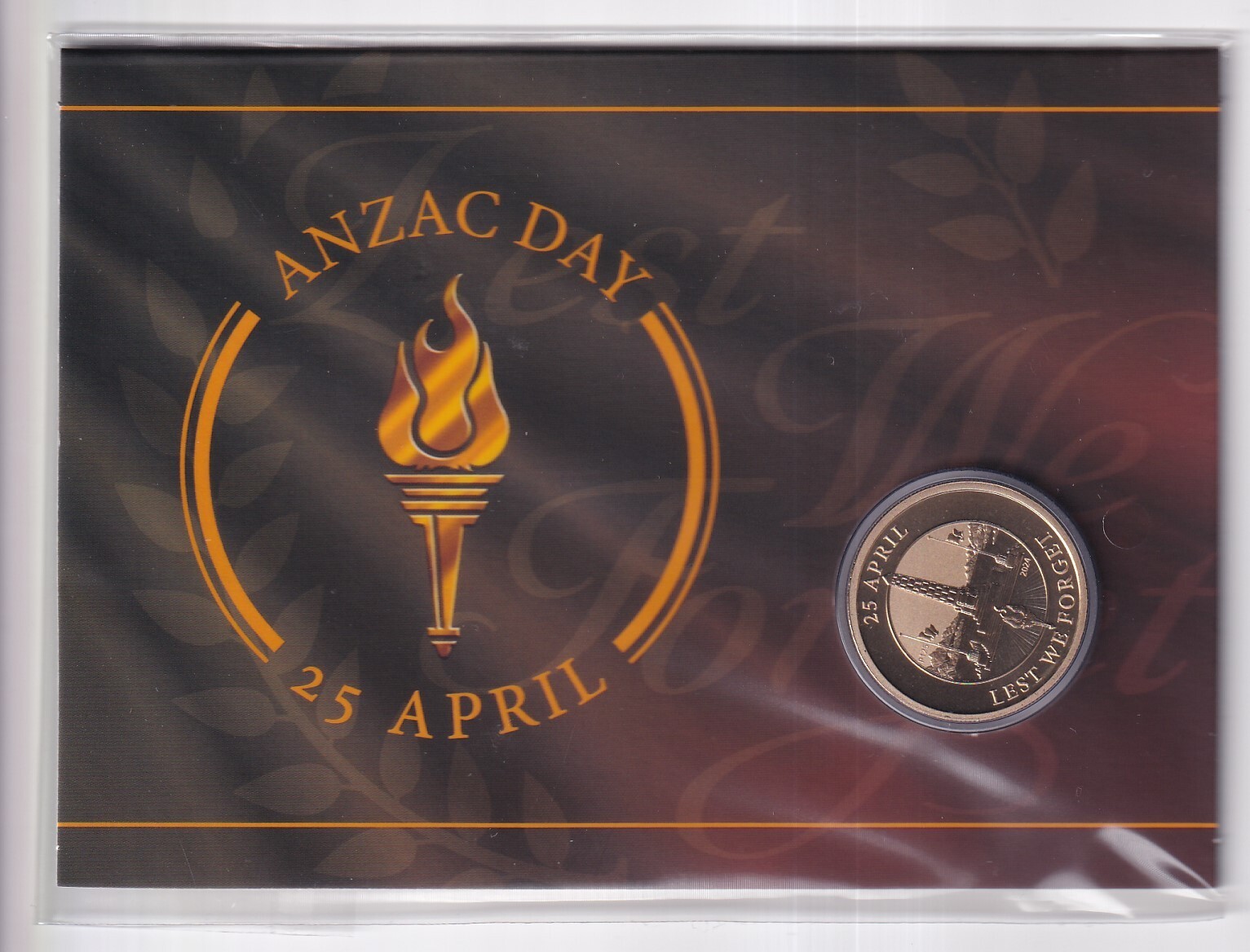 AUSTRALIAN: 2024 $1 ANZAC DAY LEST WE FORGET APRIL 25 COIN ON CARD # ...