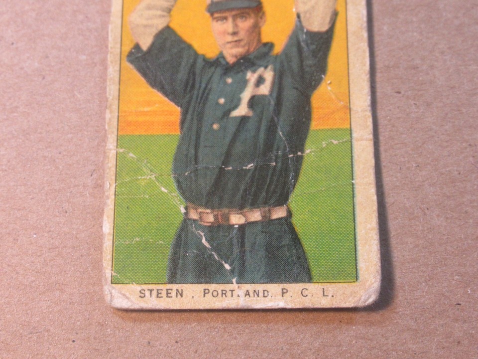 1909 - 1911 OBAK BACK T212 TYPE 2 BILL STEEN PORTLAND BEAVERS TOBBACO ...