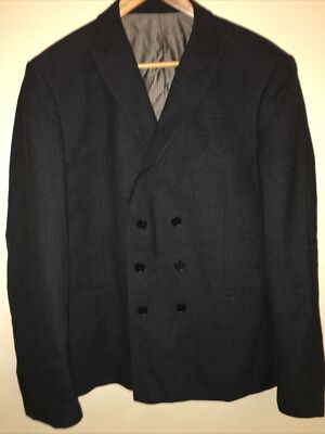 Next Tailoring Mens NavyBlue ChequeredBlazer Jacket Slim Fit 44R ...