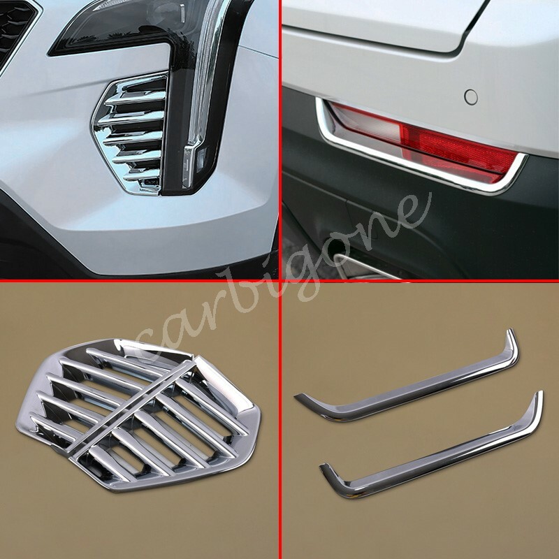 Chrome Front Rear Fog Light Cover Trims For Cadillac XT4 2019-2023 ...