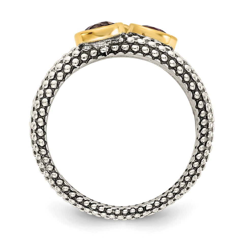 Shey Couture Silver Gold-tone Flash Gold-plated Antiqued Round Bezel .30Garnet/. | eBay