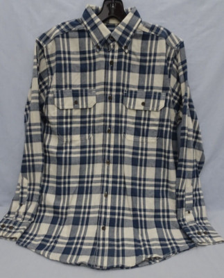Faded Glory men's S (34-36) flannel shirt Blue Plaid button up long ...