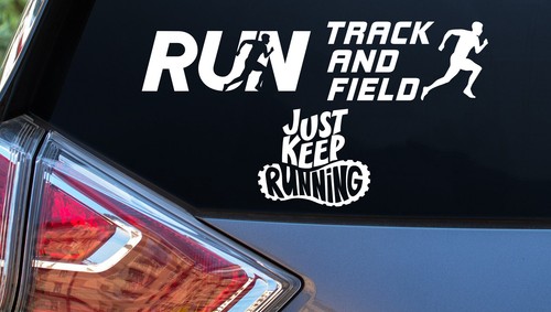 Run Track And Field Just Keep Running Vinyl Sticker Decals | eBay