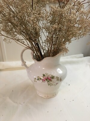 ANTIQUE Victorian Edwin Knowles Semi Vitreous Porcelain Water Pitcher 8 ...