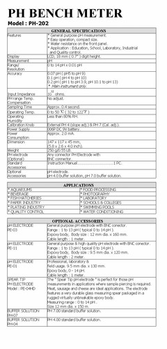 PH202 pH Bench Meter | eBay Australia