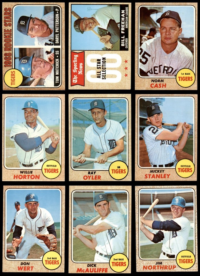1968 Topps Detroit Tigers Team Set 1968 World Series Champs! 5.5 - EX+ ...
