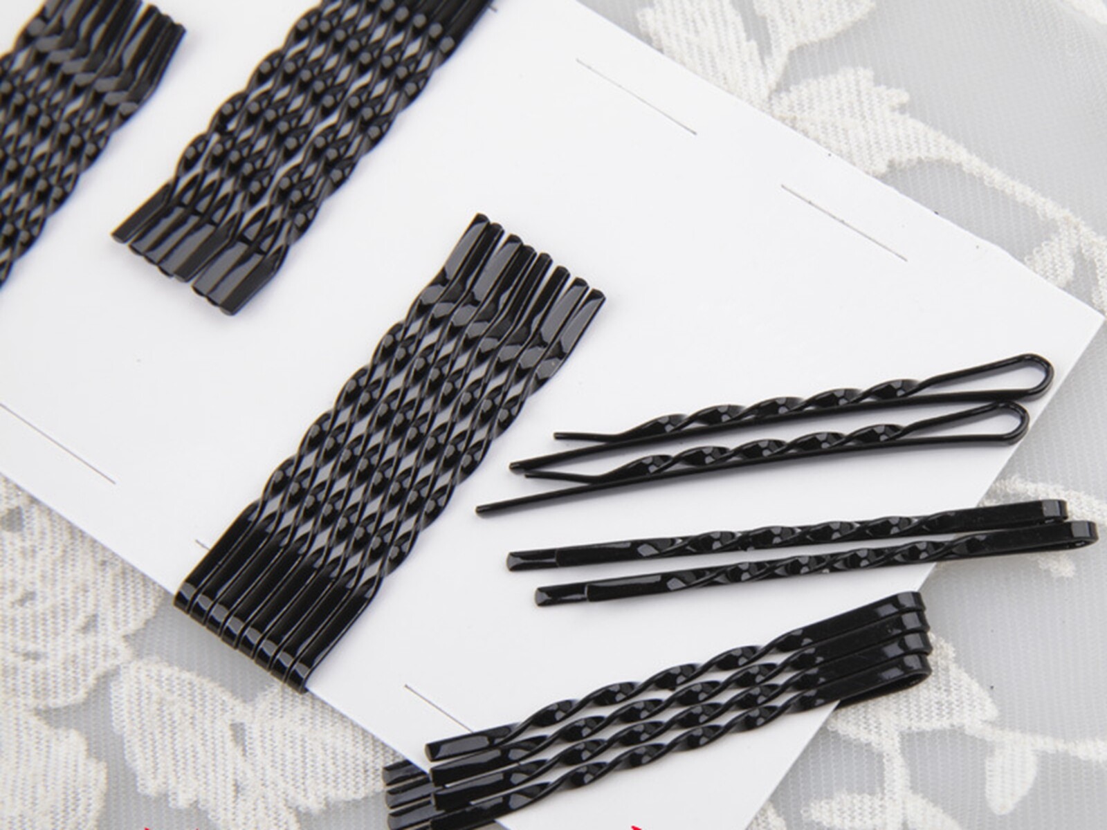 40 Black Metal Twisted Wavy Bobby Hair Pin Clips 55mm Slides Grip Clip ...