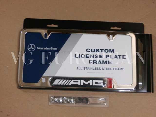 Mercedes-Benz Stainless Steel AMG Carbon Fiber License Plate Frame ...