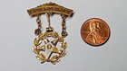 VINTAGE 10K GOLD TOP ORDER OF THE EASTERN STAR PIN SILVER LEAF #154 | eBay