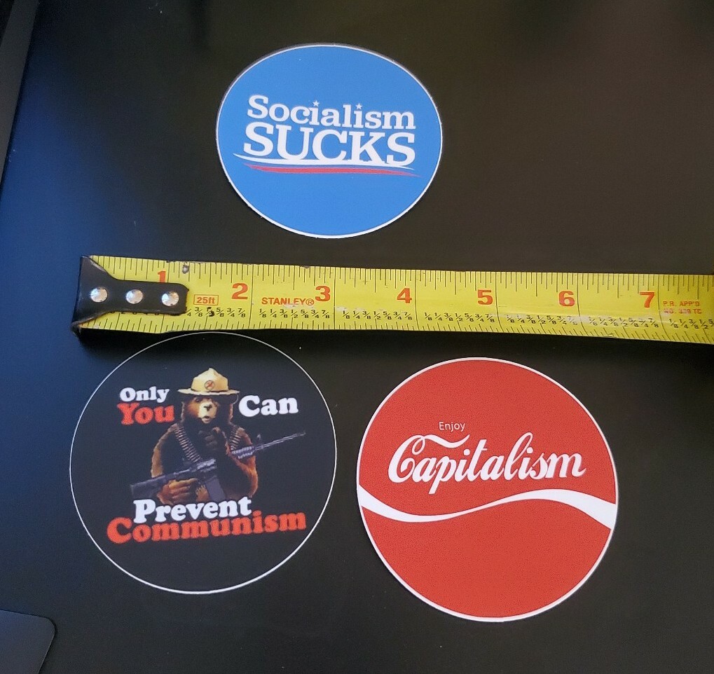 Anti Communism Socialism Sucks Pro Capitalism Political Stickers ...