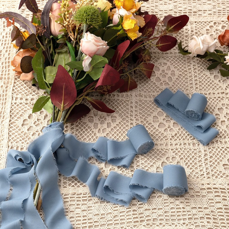 Dusty Blue Ribbon 3 Rolls Graduation Ribbons 1.5" x 7Yd Wrapping Ribbon ...