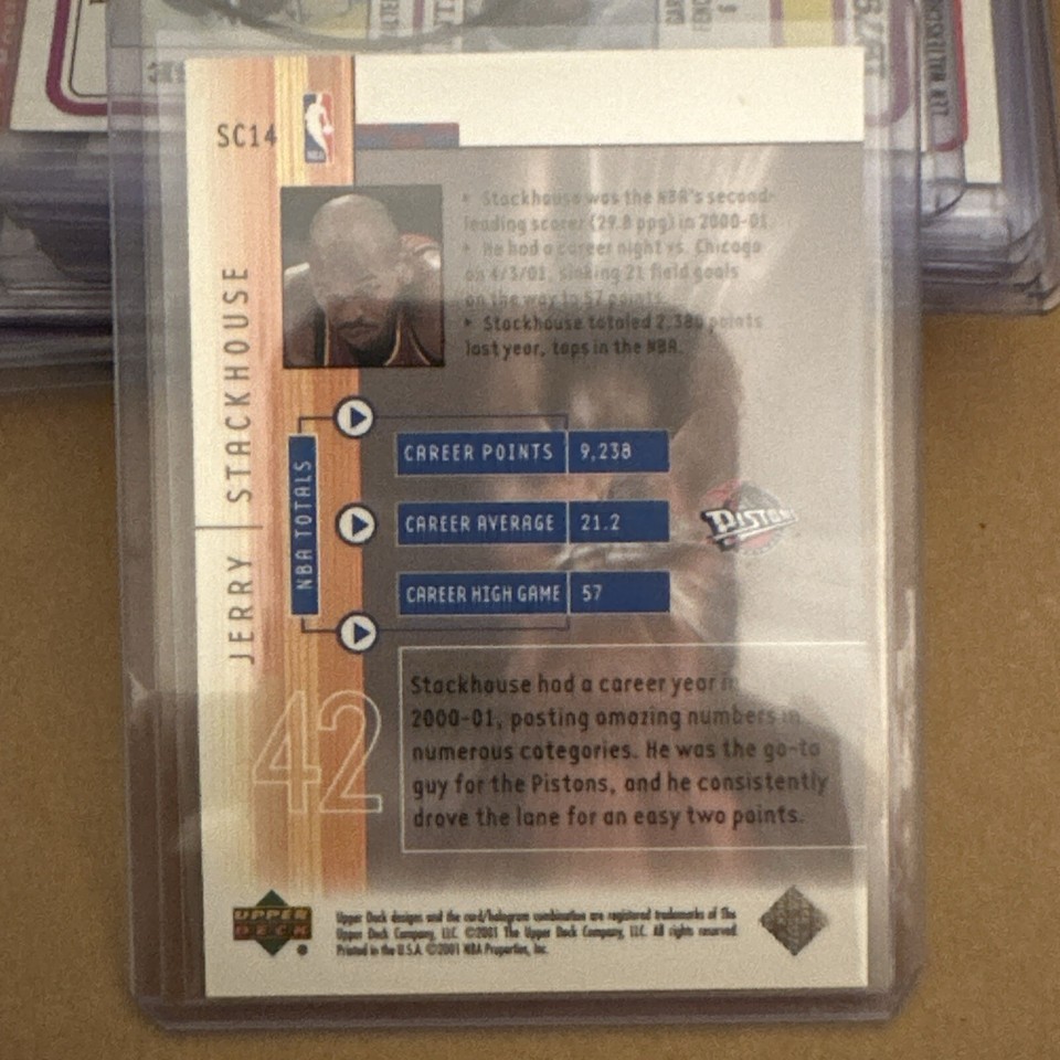 Jerry Stackhouse 2001 Upper Deck SlamCenter #SC14 Detroit Pistons EX {0815 | eBay