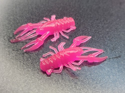 (30) 1" MINI CRAW "Hot Pink" Crappie Panfish Jig Crawfish Lure Soft ...