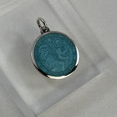 Vintage Charles Thomae Sterling Silver Enamel St Christopher Medal ...