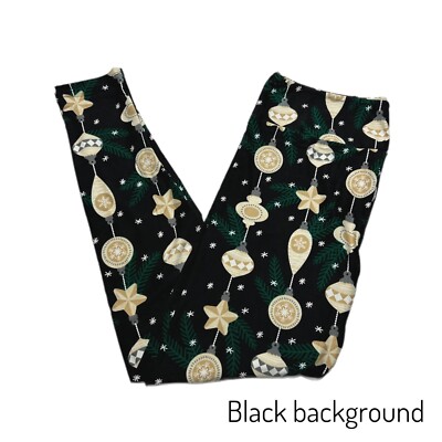 LuLaRoe Dream 2022 Holiday TC2 Christmas Leggings Black Background ...